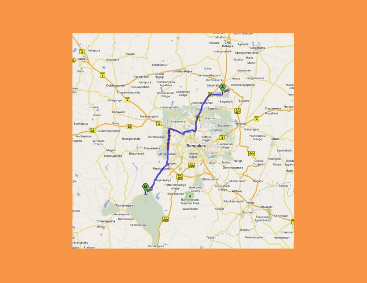 Bidadi route map - Nithyanandapedia