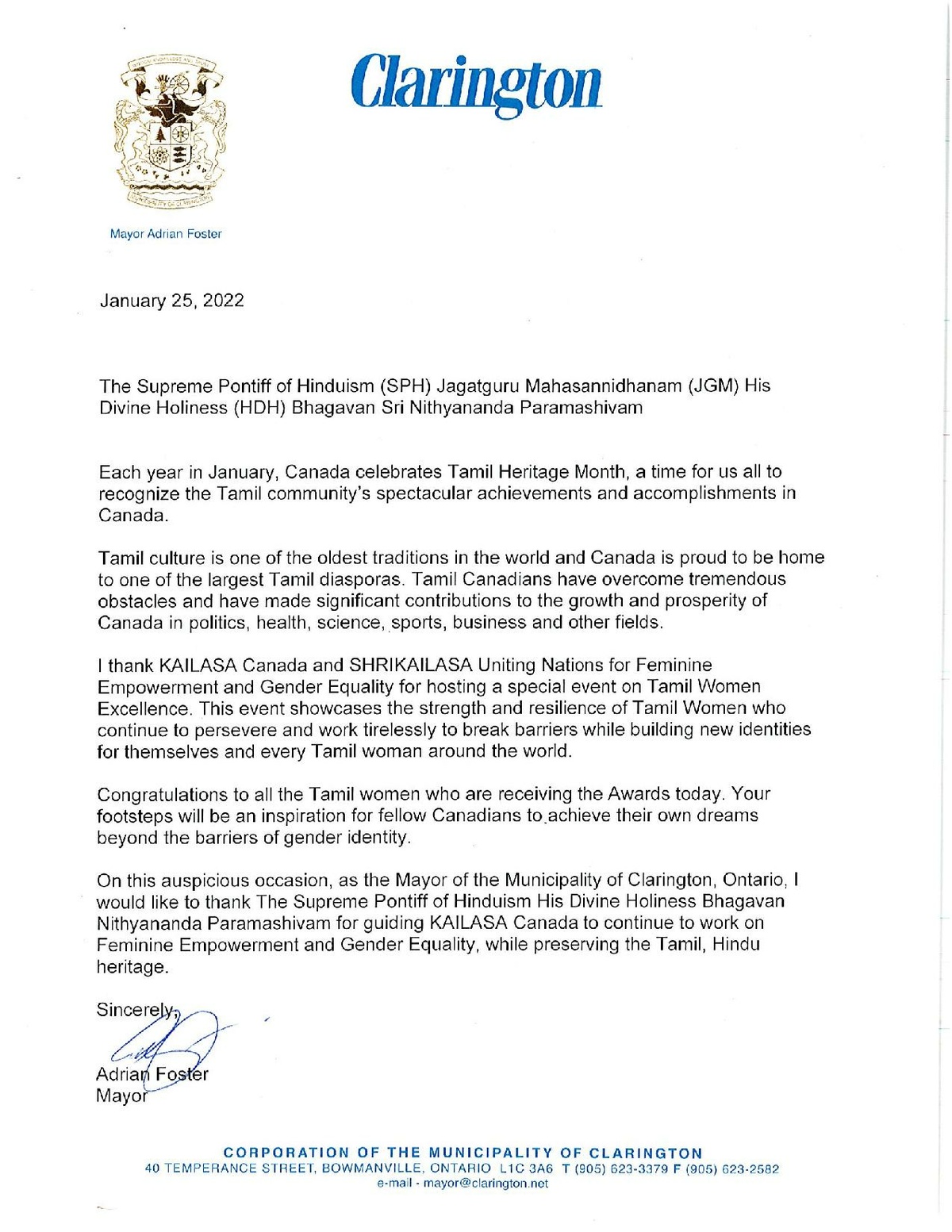 File:Mayor Adrian Foster Municipality of Clarington, ON.pdf ...