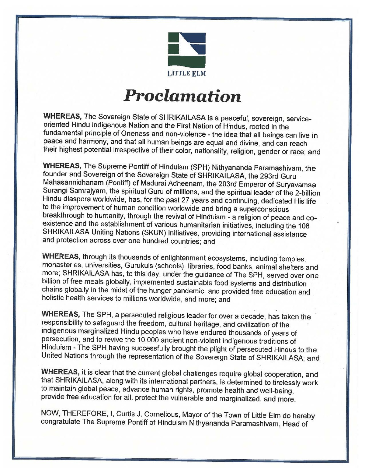 File:Proclamation from Hon. Curtis J. Cornelious - Mayor of City of ...