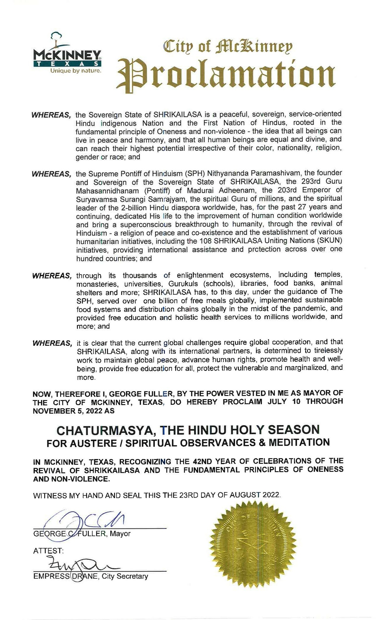 File:Proclamation from Hon. George Fuller - Mayor of City of McKinney ...