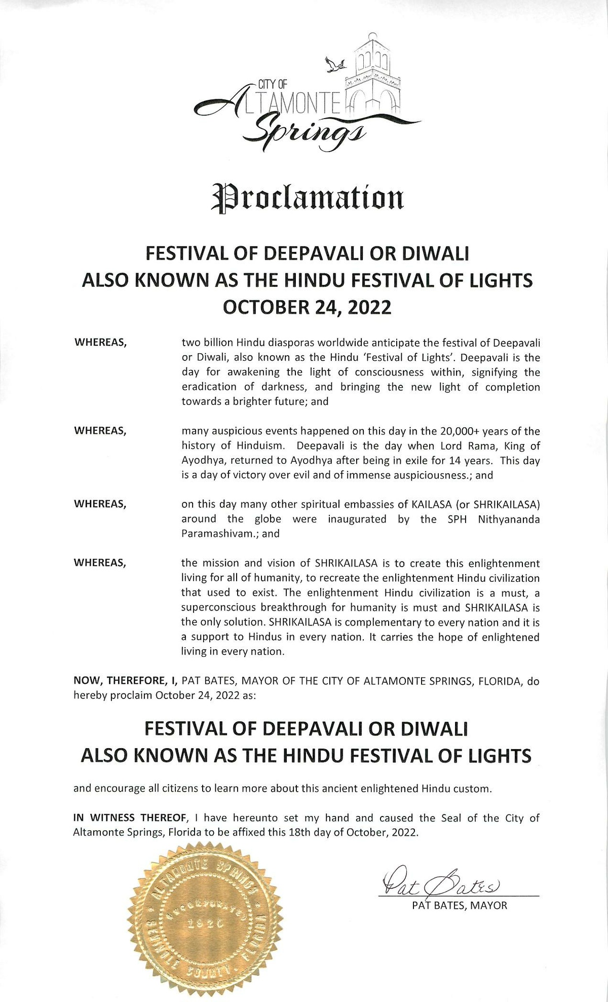 File:Proclamation from Hon. Mayor Pat Bates - City of Altamonte Springs ...