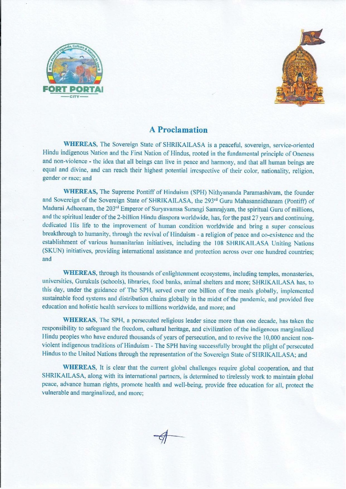 File:Proclamation from Hon. Moses Otimong - Town Clerk of Fort Portal ...