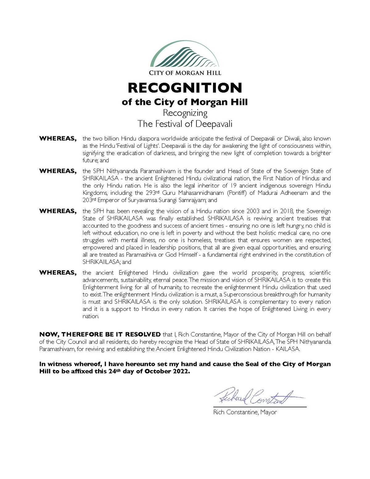 File:Proclamation from Hon. Rich Constantine - Mayor of the City of ...