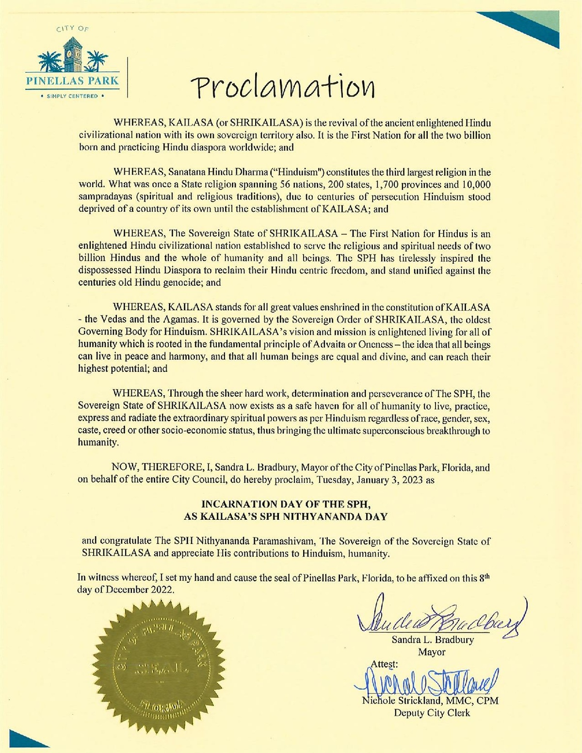 File:Proclamation from Hon. Sandra L. Bradbury - Mayor of City of ...