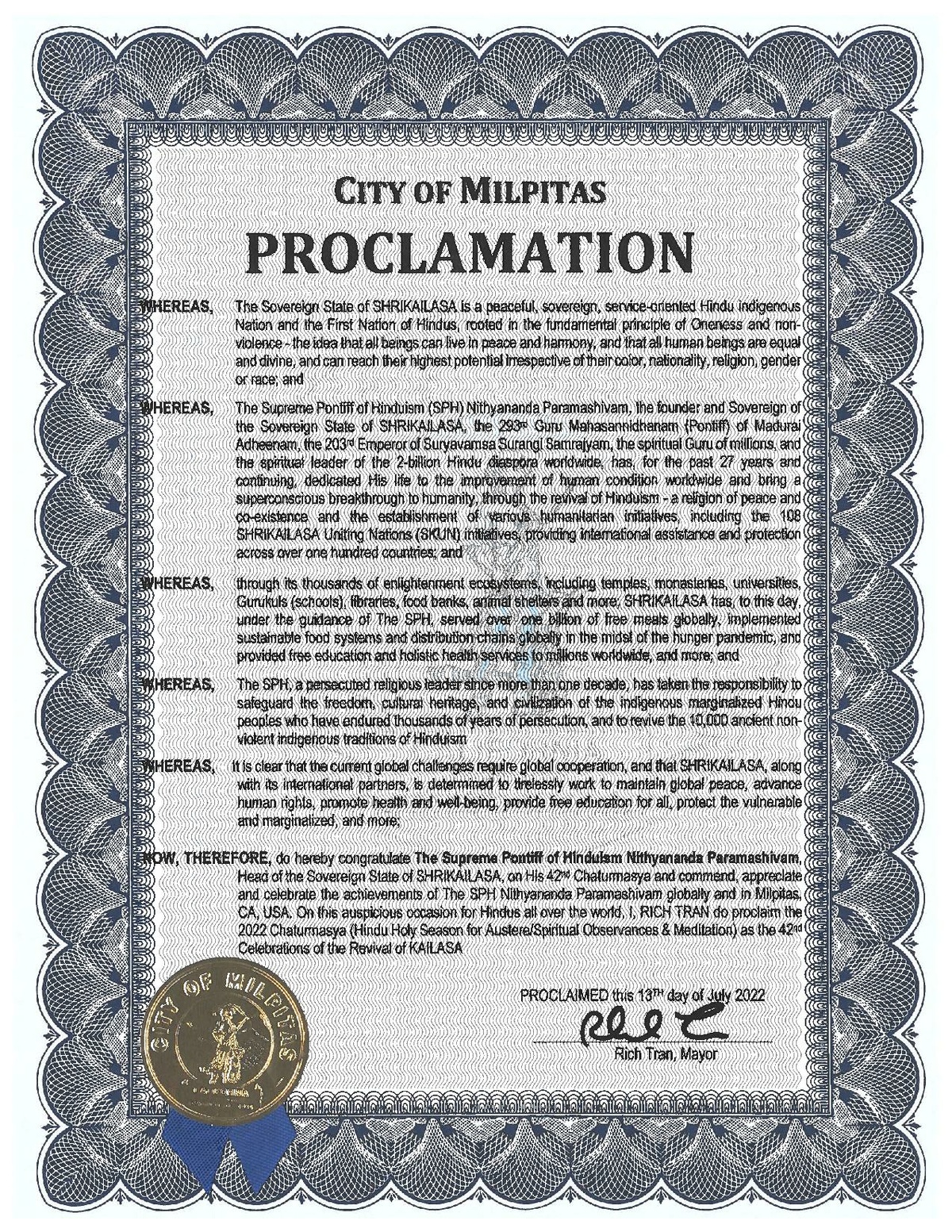File:Proclamation from Mayor Rich Tran - City of Milpitas, California ...
