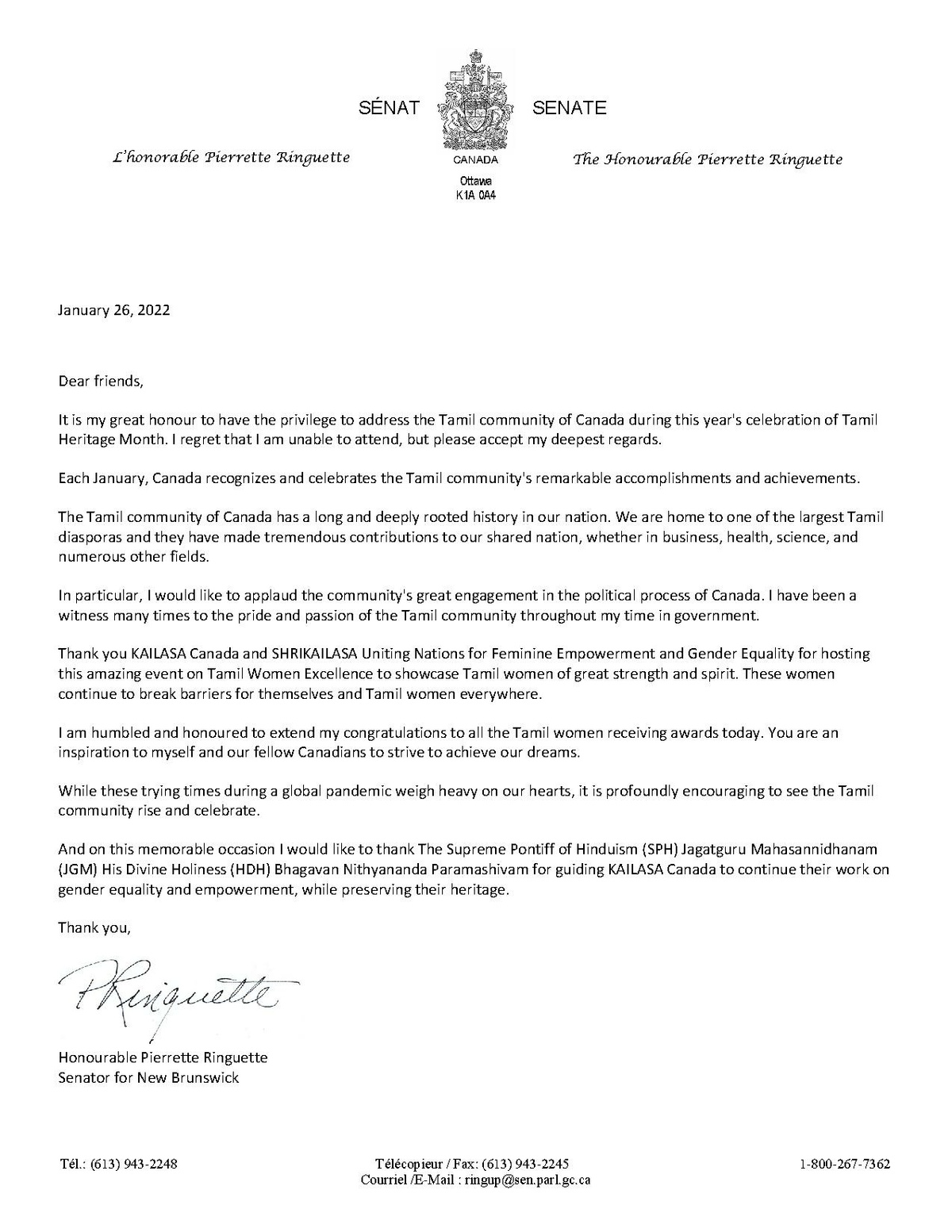 File:Senator Pierrette Ringuette, NB THM.pdf - Nithyanandapedia